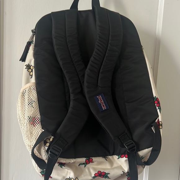 Jansport | Bags | Jansport Cream And Red Backpack With Insect Design ...